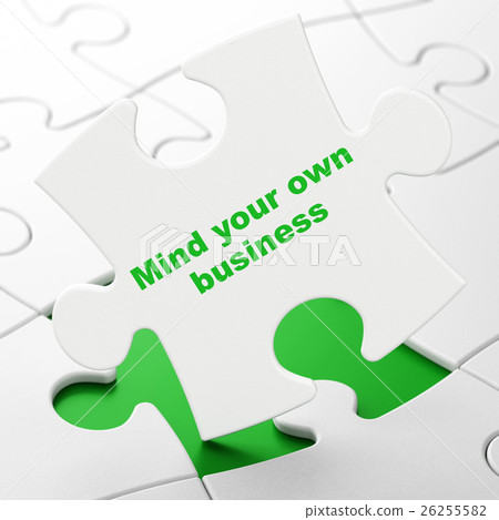 Business concept: Mind Your own Business on puzzle - Stock Illustration ...