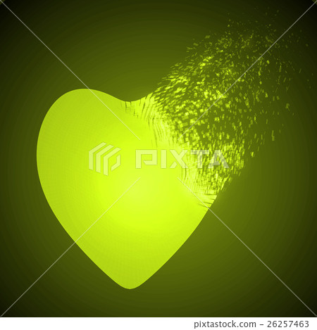 dissolving heart shape. yellow version. - Stock Illustration [26257463 ...