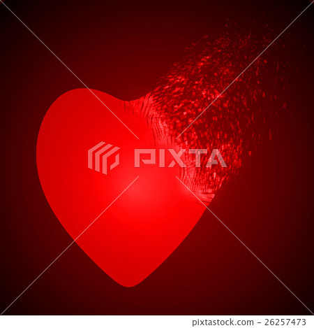 dissolving heart shape. red version. - Stock Illustration [26257473 ...