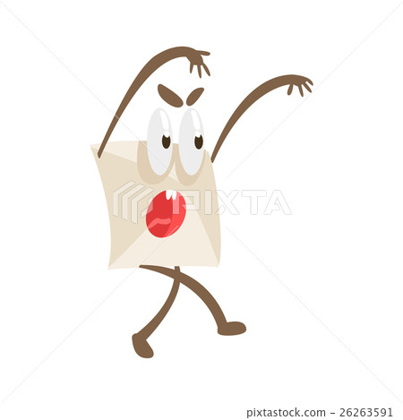 Intimidating Humanized Letter Paper Envelop - Stock Illustration ...