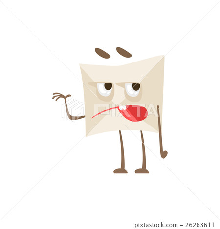 Grumpy Humanized Letter Paper Envelop Cartoon-插圖素材 [26263611] - PIXTA圖庫
