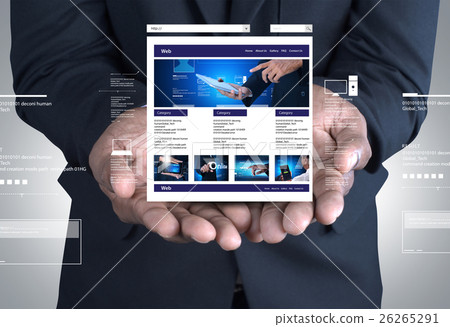 business man showing internet website - Stock Illustration [26265291 ...