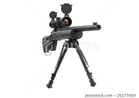Rifle sniper optical weapon, front view - Stock Illustration [26273989 ...