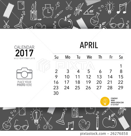 2017 Calendar planner vector design, monthly...-插圖素材 [26276858] - PIXTA圖庫
