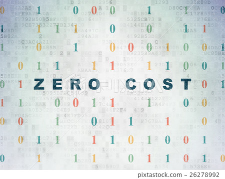 Finance concept: Zero cost on Digital Data Paper-插圖素材 [26278992] - PIXTA圖庫