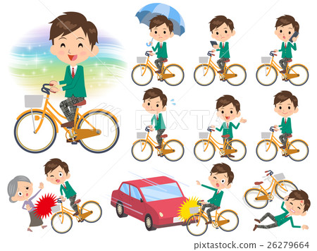 high school student, commuting to school,... - Stock Illustration ...