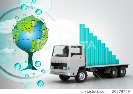 Transportation of business graph in truck - Stock Illustration ...