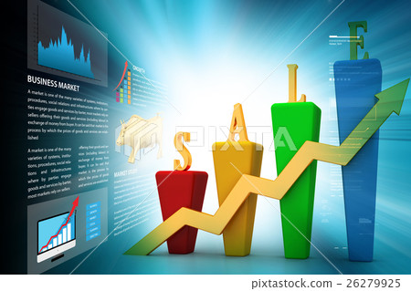 Sales graph with successive arrow - Stock Illustration [26279925] - PIXTA