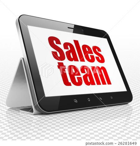 Advertising concept: Tablet Computer with Sales - Stock Illustration ...