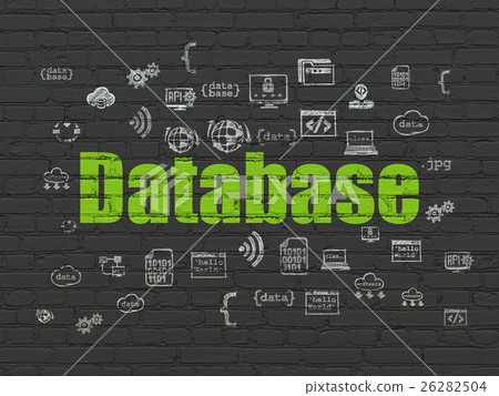 Database concept: Database on wall background-插圖素材 [26282504] - PIXTA圖庫