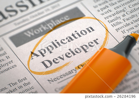 We are Hiring Application Developer. 3D.-插圖素材 [26284196] - PIXTA圖庫