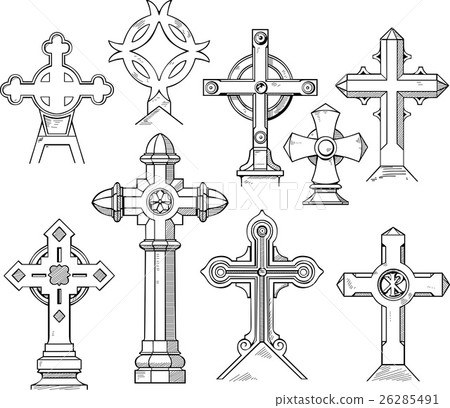 Set of Christian Cross Shapes - Stock Illustration [26285491] - PIXTA