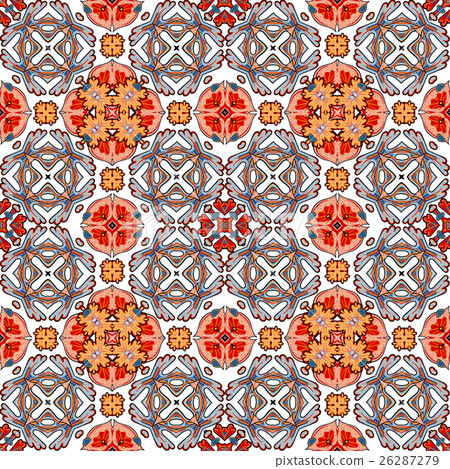 Decorative colorful seamless pattern in mosaic - Stock Illustration ...