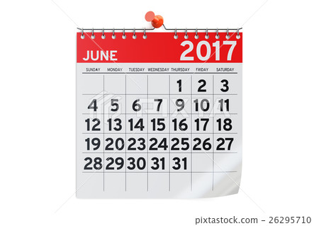 June 2017 calendar, 3D rendering - Stock Illustration [26295710] - PIXTA