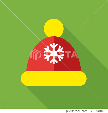 Knitted red cap icon, flat style - Stock Illustration [26298065] - PIXTA