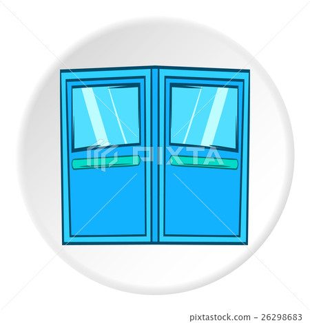 Double door for restaurant icon, cartoon style - Stock Illustration ...