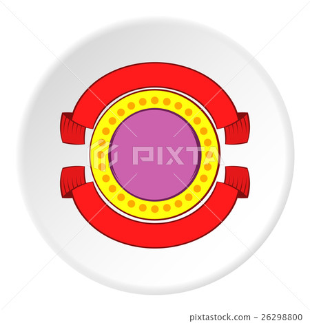 Round decorative label icon, cartoon style - Stock Illustration ...