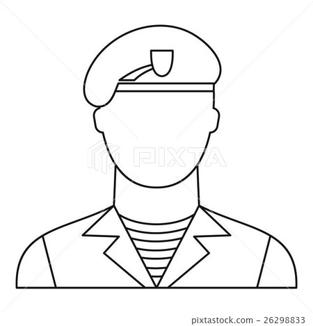 Modern army soldier icon, outline style - Stock Illustration [26298833 ...
