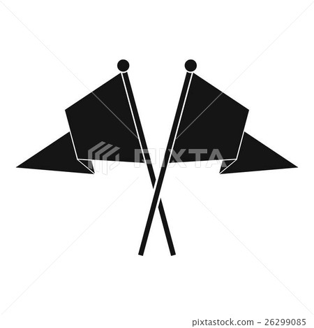 Two flags icon, simple style - Stock Illustration [26299085] - PIXTA