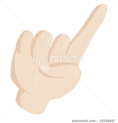 Index finger up icon, cartoon style - Stock Illustration [26299847] - PIXTA
