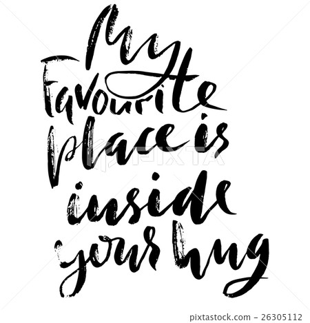 Hand drawn black lettering print. My favourite - Stock Illustration ...