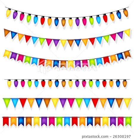 Colorful party decorations vector - Stock Illustration [26308197] - PIXTA