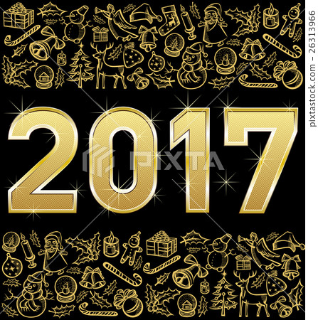 Vector metallic numbers 2017 - Stock Illustration [26313966] - PIXTA
