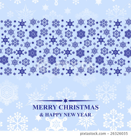 Christmas blue snowflakes card - Stock Illustration [26326035] - PIXTA