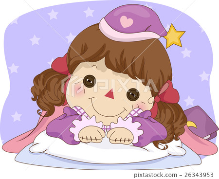 Kid Girl Rag Doll Sleep Time - Stock Illustration [26343953] - PIXTA