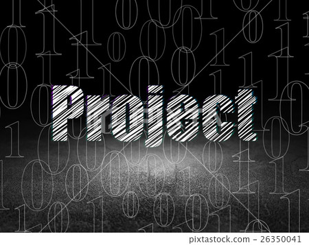 Finance concept: Project in grunge dark room - Stock Illustration ...