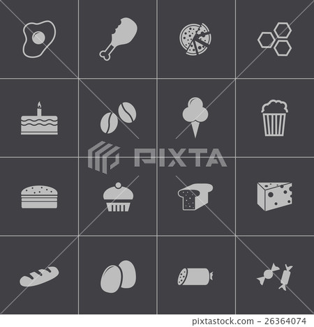 Vector black food icons set - Stock Illustration [26364074] - PIXTA