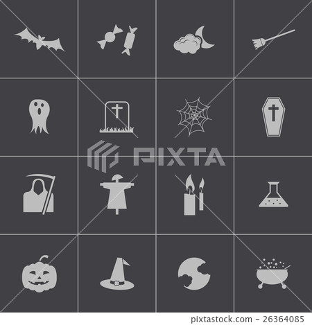Vector black halloween icons set - Stock Illustration [26364085] - PIXTA