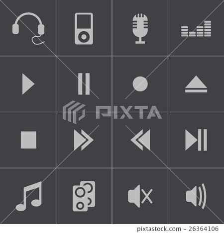 Vector black sound icons set - Stock Illustration [26364106] - PIXTA