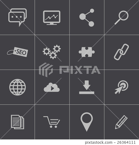 Vector black seo icons set - Stock Illustration [26364111] - PIXTA