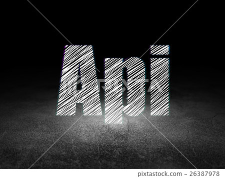 Database concept: Api in grunge dark room - Stock Illustration ...