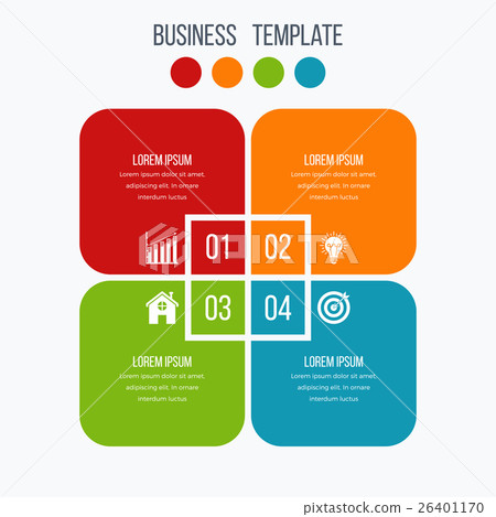 Infographics template four options with square - Stock Illustration ...