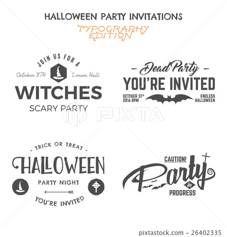 Halloween 2016 party invitation label templates - Stock Illustration ...