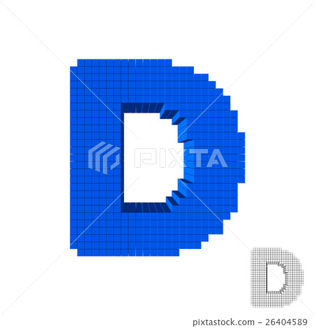 3d pixelated capital letter D. - Stock Illustration [26404589] - PIXTA