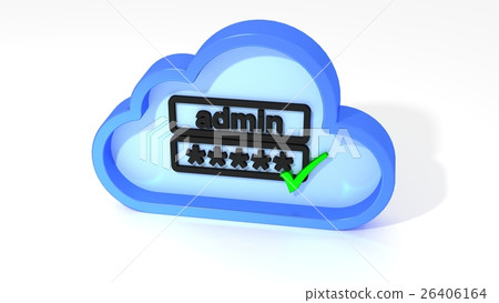 Cloud admin security shield symbol on white - Stock Illustration ...