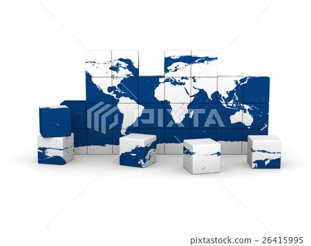 World map made of blocks - Stock Illustration [26415995] - PIXTA