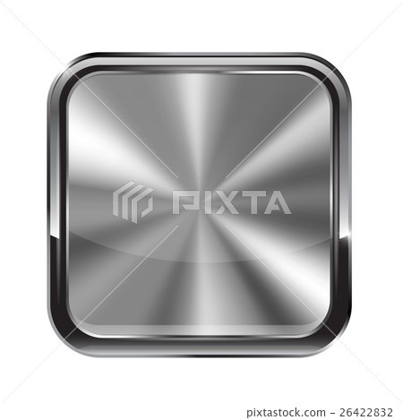 Square metal button. With chrome frame - Stock Illustration [26422832 ...