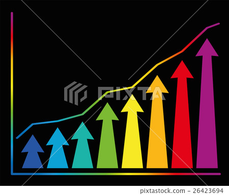 Increase Diagram Colors Arrows Graph - Stock Illustration [26423694 ...