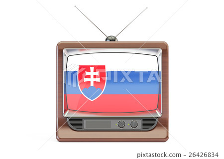 old tv with flag of Slovakia. Slovak Television - Stock Illustration ...