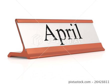 April word on table tag isolated - Stock Illustration [26428811] - PIXTA