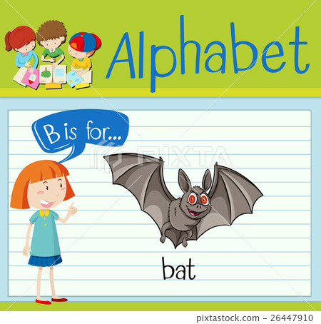 Flashcard letter b is for bat - Stock Illustration [26447910] - PIXTA