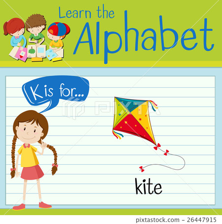 Flashcard letter K is for kite - Stock Illustration [26447915] - PIXTA
