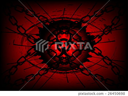 biohazard symbol on cross chain background - Stock Illustration ...