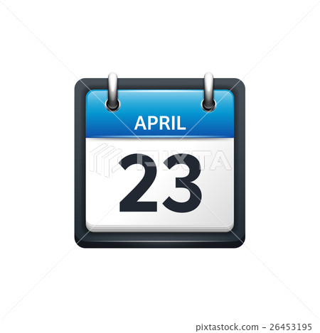 April 23. Calendar icon.Vector illustration,flat - Stock Illustration ...