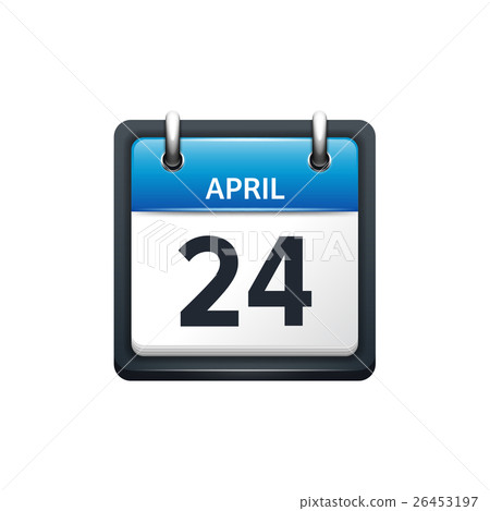 April 24. Calendar icon.Vector illustration,flat - Stock Illustration ...