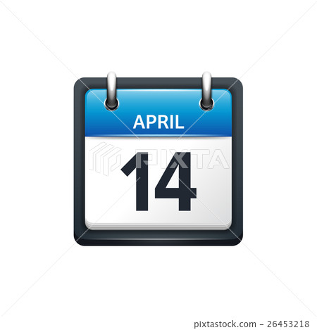 April 14. Calendar icon.Vector illustration,flat - Stock Illustration ...